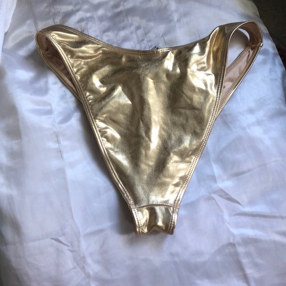 Forever 21 | Swim | Gold Metallic Cheeky Bikini Bottoms | Poshmark